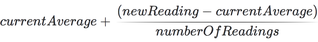 The equation for a running average is